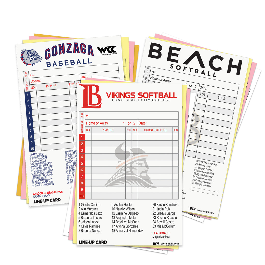 Custom/standard Lineup cards – Score It Right