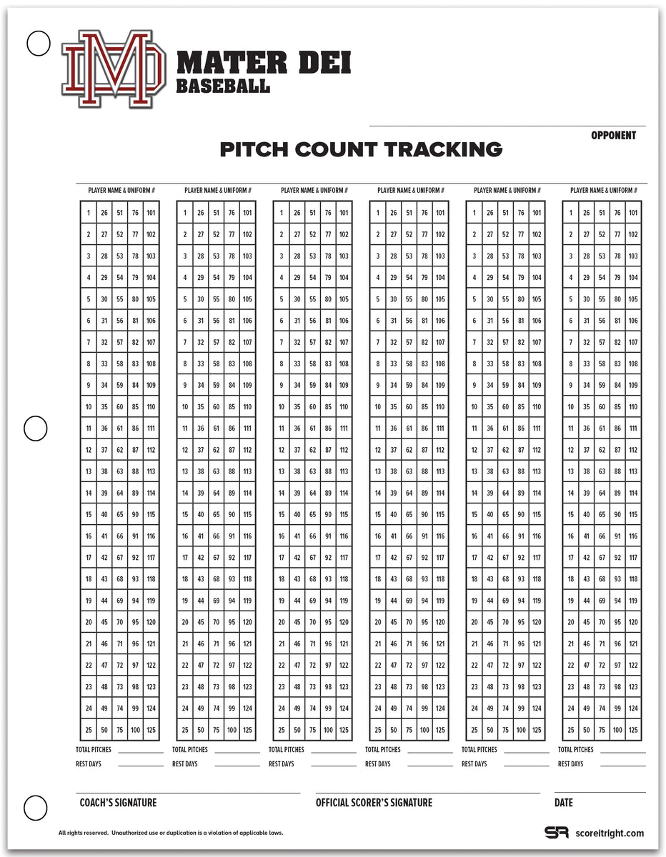 Custom Pitch Count Tracker – Score It Right